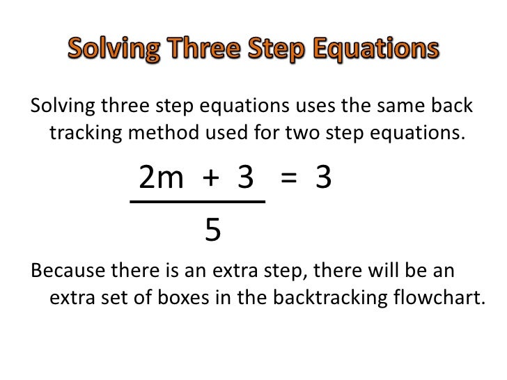 Three Step Equations Three Step Equations