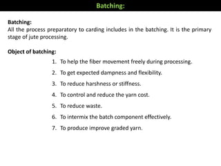 jute yarn manufacturing process | PPTX