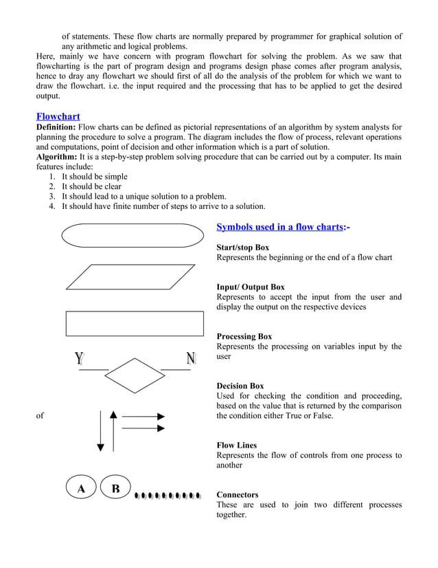 Flow charts | DOC | Programming Languages | Computing