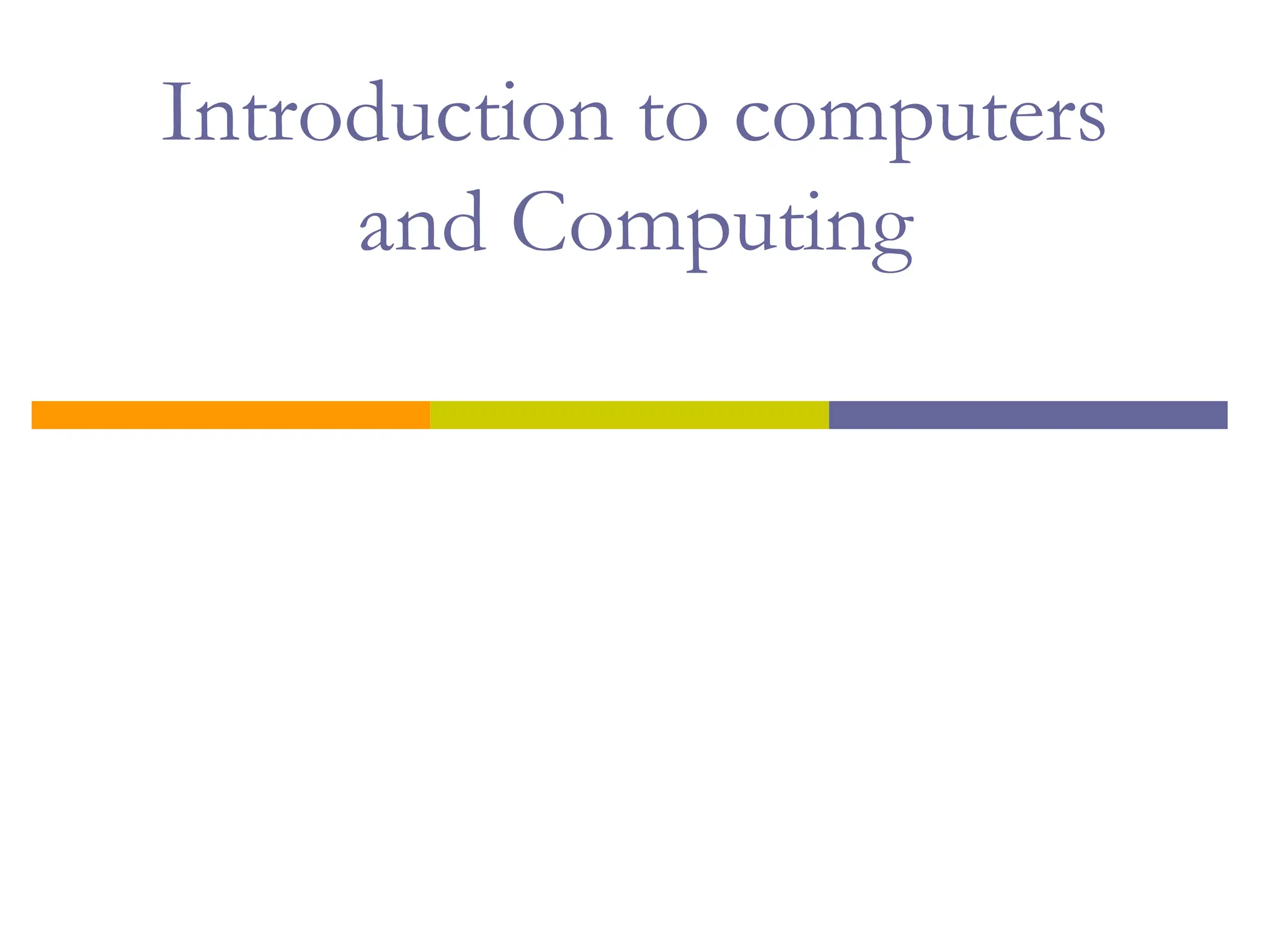 Flowcharts and Introduction to computers | PPT