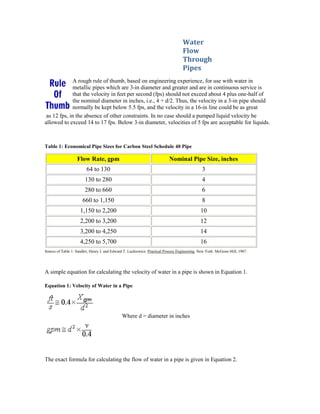 Flow charts for pipes | DOCX