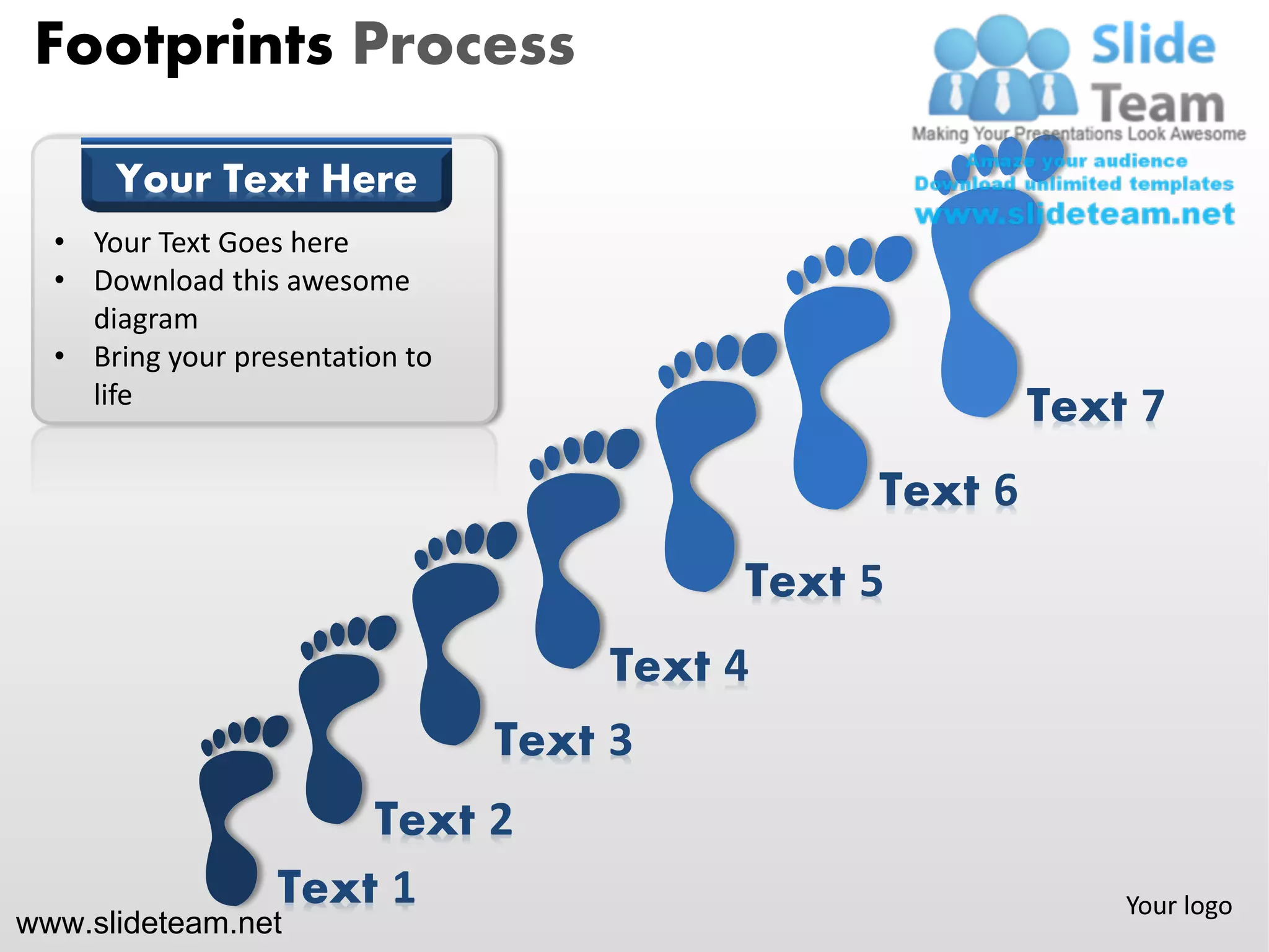 Flowchart using footprints strategy powerpoint presentation slides. | PDF