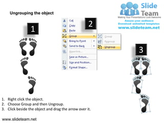 Flowchart using footprints strategy powerpoint presentation slides. | PPT