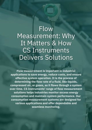 Flow & Consumption Measurement by CS Instruments | PDF