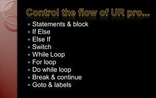 Flow control in c++ | PDF