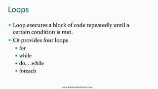 Flow Control (C#) | PPTX