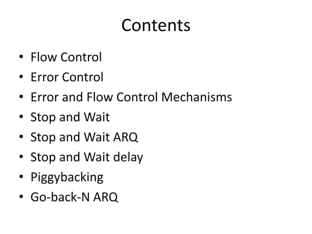 Flow control & error control | PPTX
