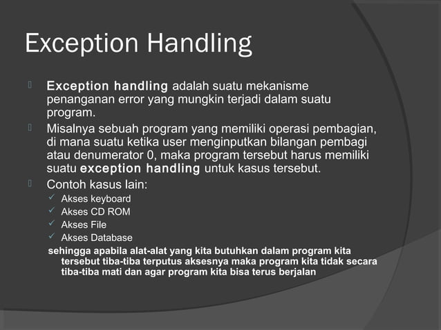 Flow control, exception handling array | PPT
