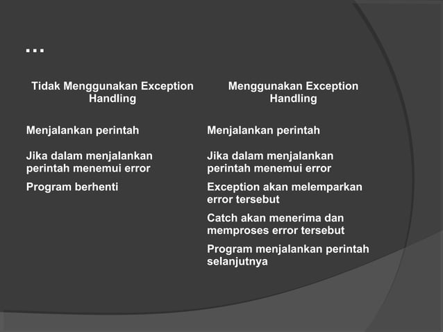 Flow control, exception handling array | PPT