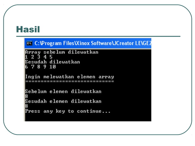 Flow control, exception handling array | PPT
