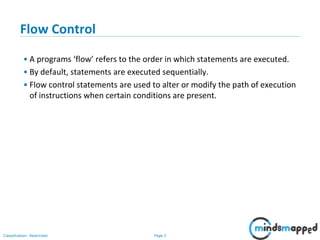 Session 07 - Flow Control Statements | PPTX