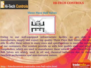 Flow Control Valves,Exporter,Manufacturer,HI-TECH CONTROLS | PPT