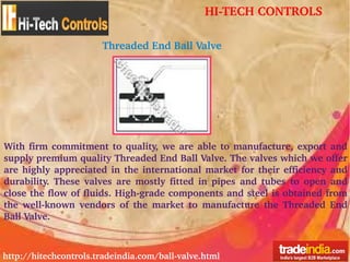 Flow Control Valves,Exporter,Manufacturer,HI-TECH CONTROLS | PPT