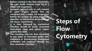 FLOW CYTOMETERYA laser beam illuminates the particles as they pass ...