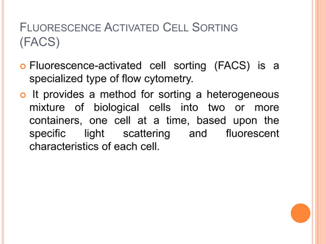 Flow cytometry and fluorescence activated cell sorting (FACS) | PPTX | Blood Disorders ...