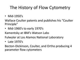Flow Cytometry.pptx Cytometry refers to the measurement and analysis of ...