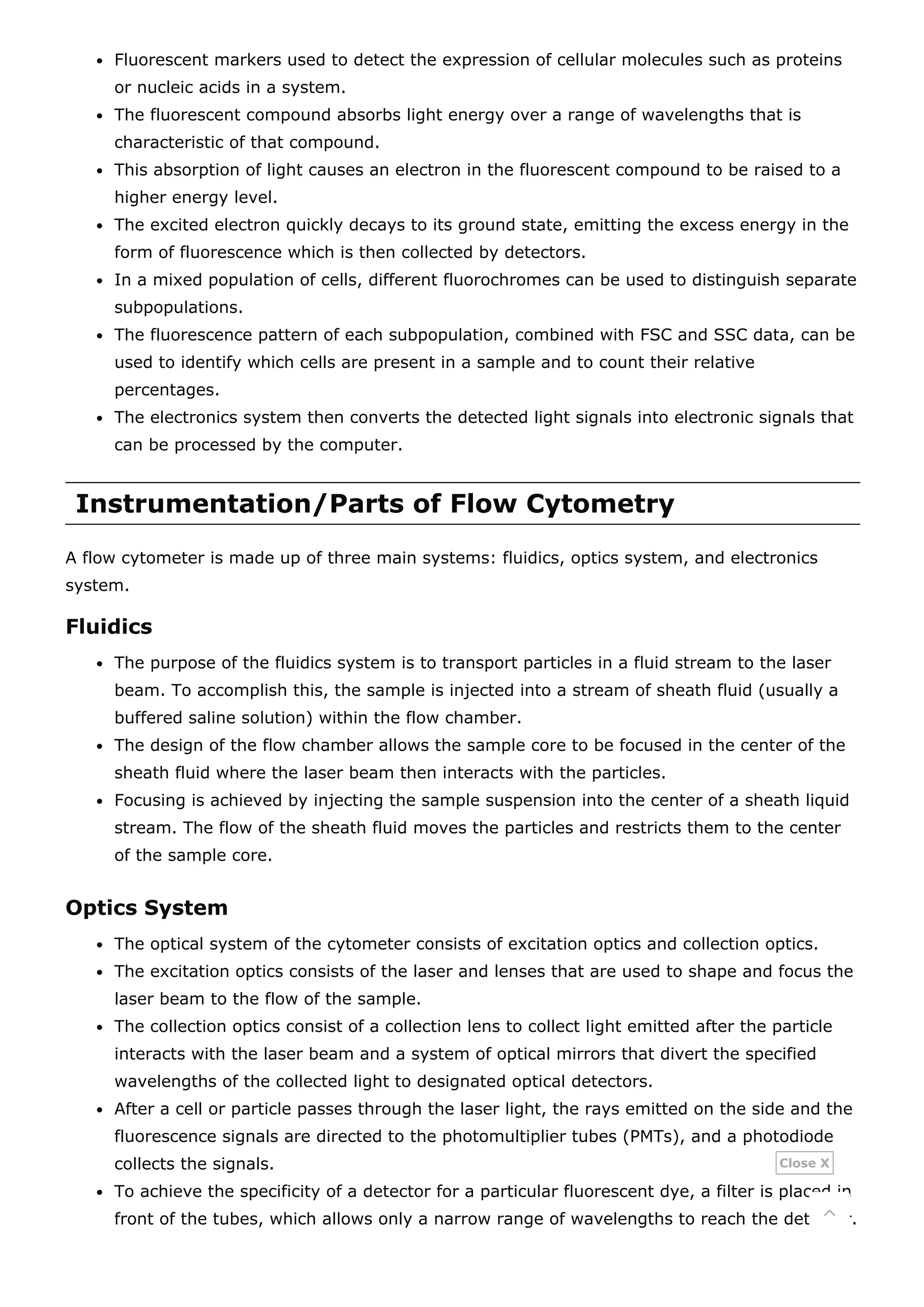 Flow cytometry definition, principle, parts, steps, types, uses | PDF