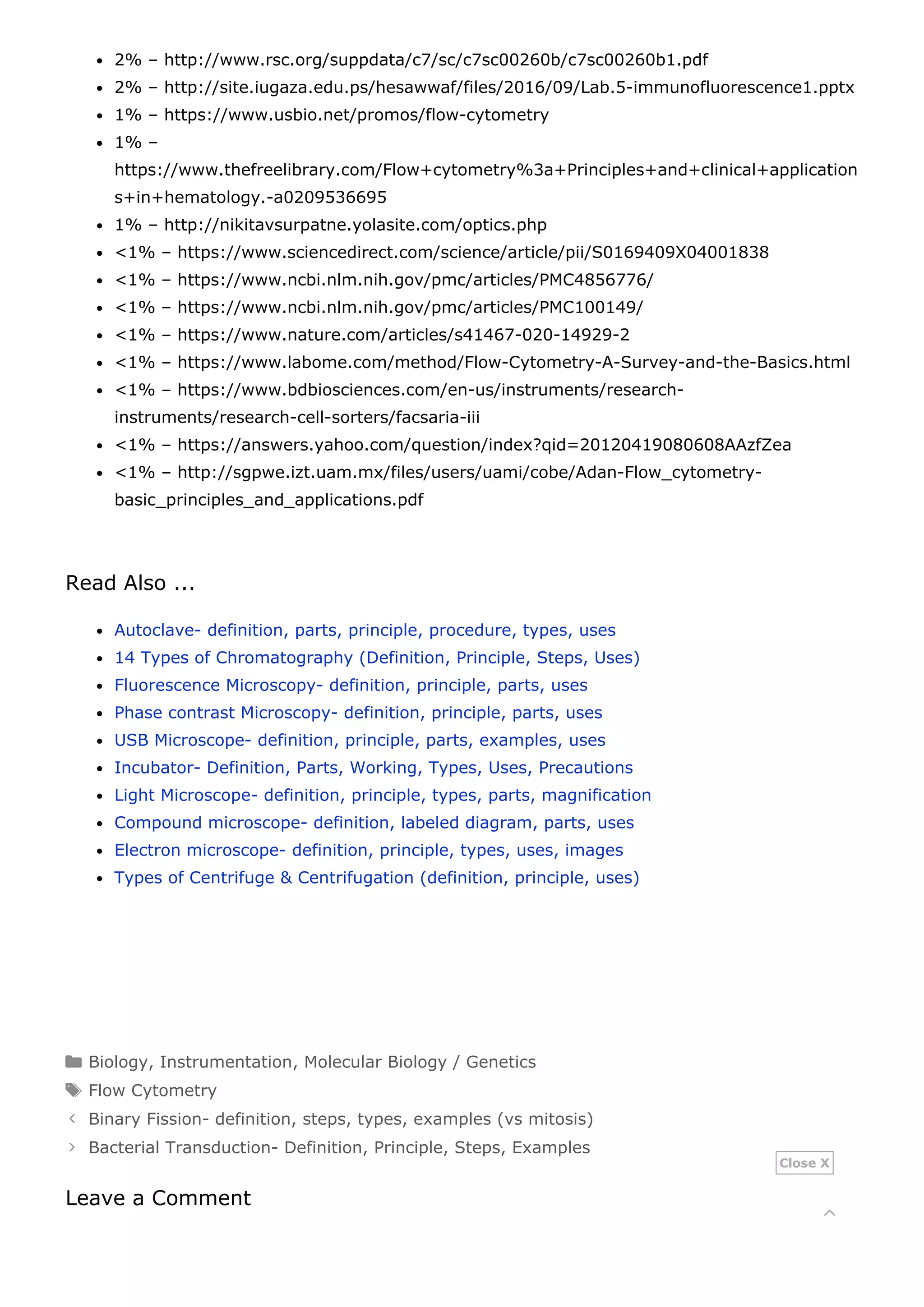 Flow cytometry definition, principle, parts, steps, types, uses | PDF