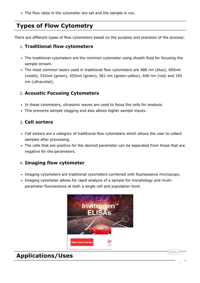 Flow cytometry definition, principle, parts, steps, types, uses | PDF ...