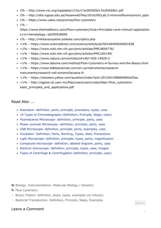 Flow cytometry definition, principle, parts, steps, types, uses | PDF ...
