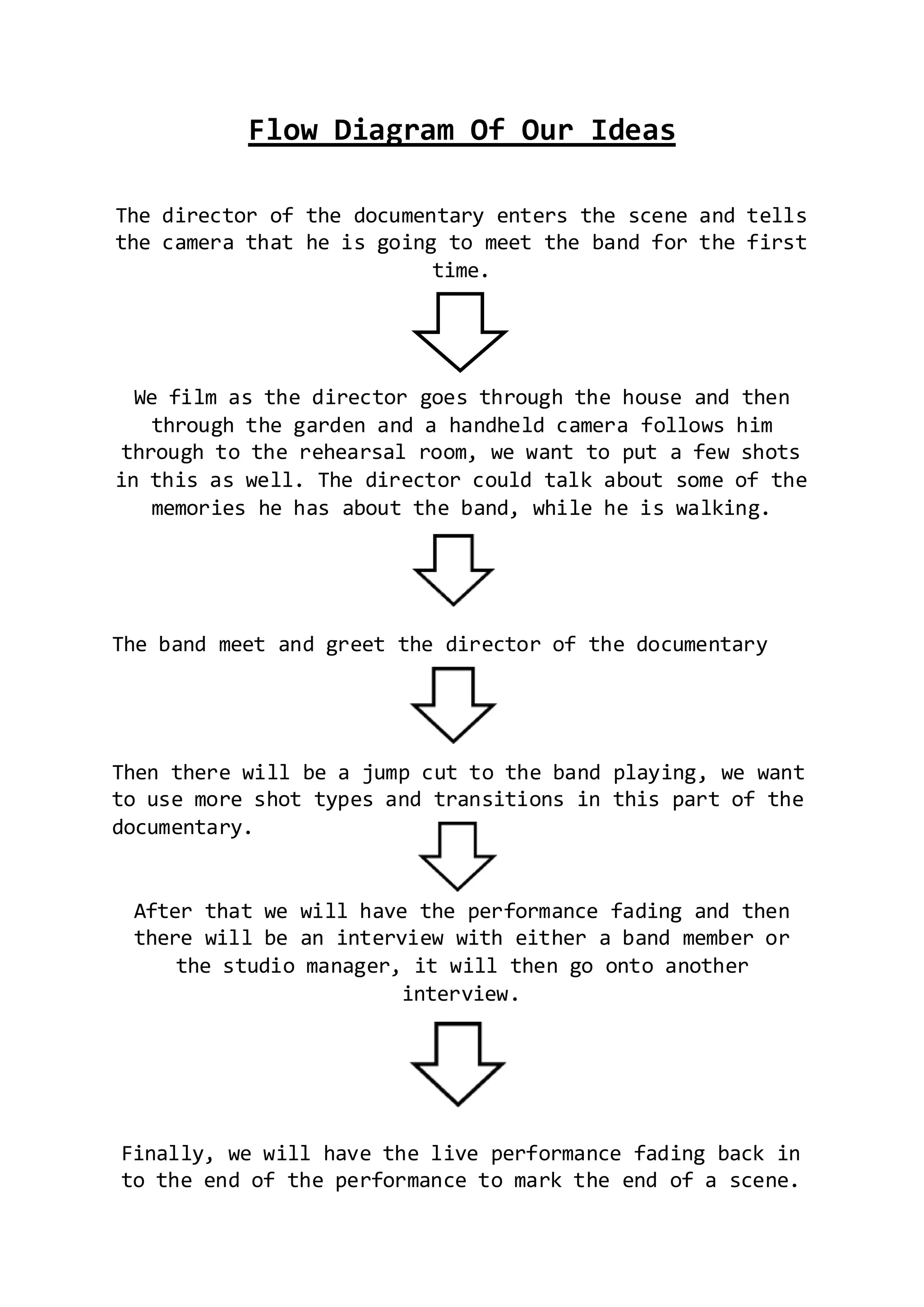 Flow diagram of our ideas for our documentary | DOCX