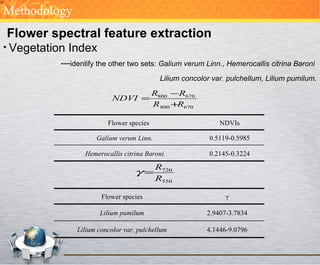FLOWER SPECIES IDENTIFICATION AND COVERAGE ESTIMATION BASED ON ...