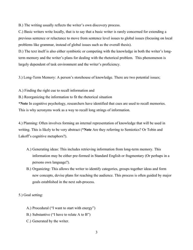 Flower and Hayes: Cognitive Process Theory of writing | DOC ...