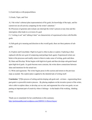 Flower and Hayes: Cognitive Process Theory of writing | DOC