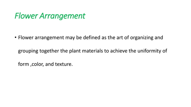 Flower arrangement | PPT