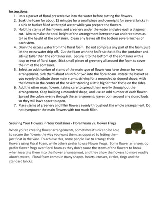 Flower Arranging Handout | PDF