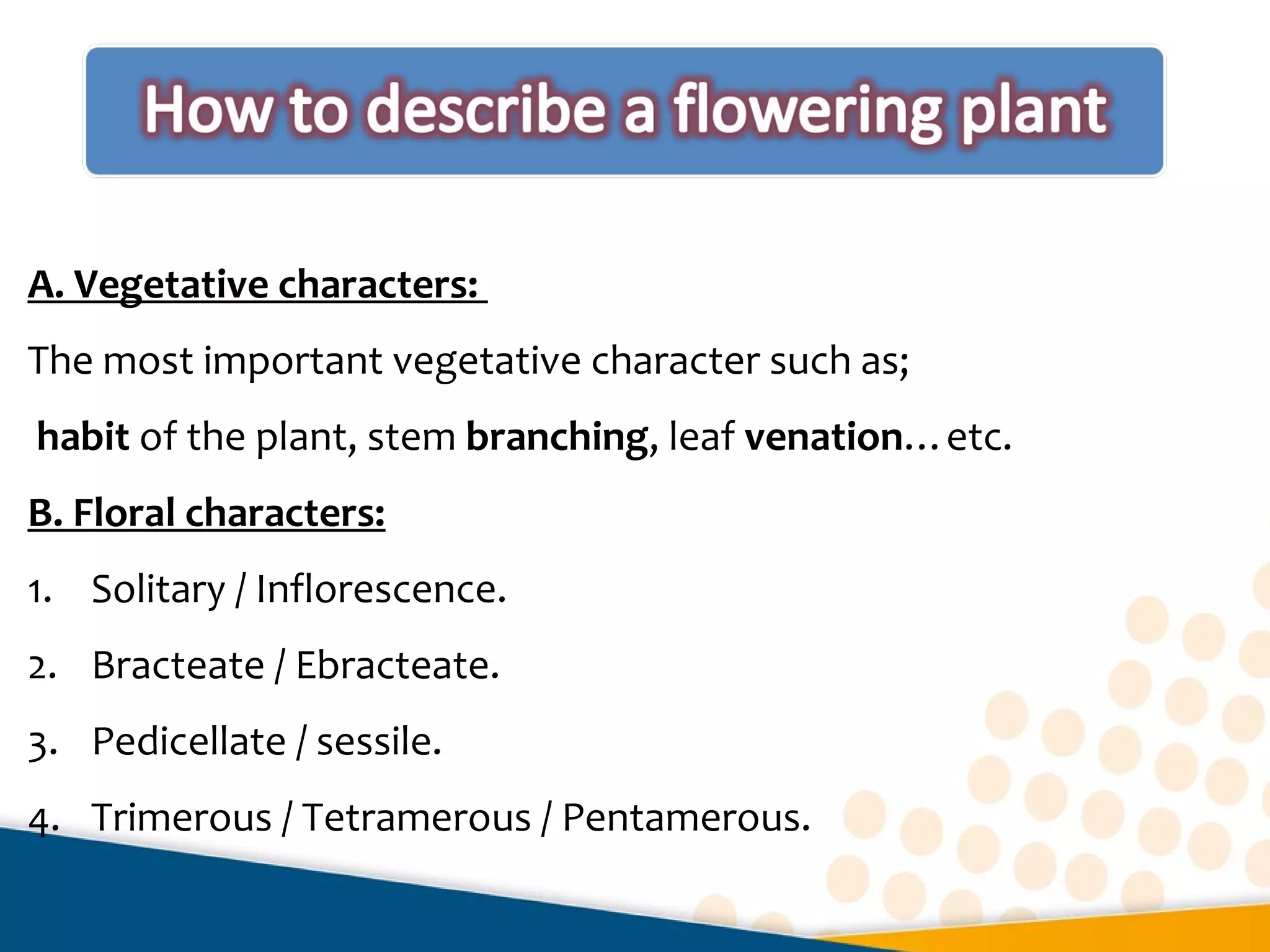 How to describe a flowering plant | PPT