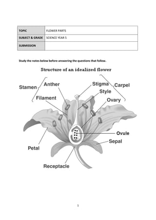 Flower parts and its functions | PDF