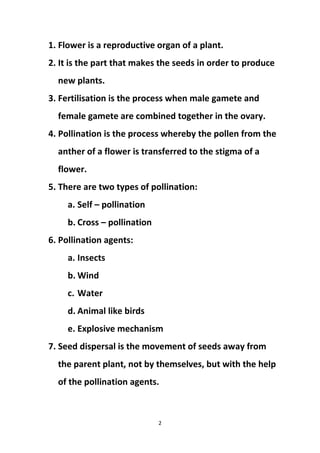 Flower parts and its functions | PDF
