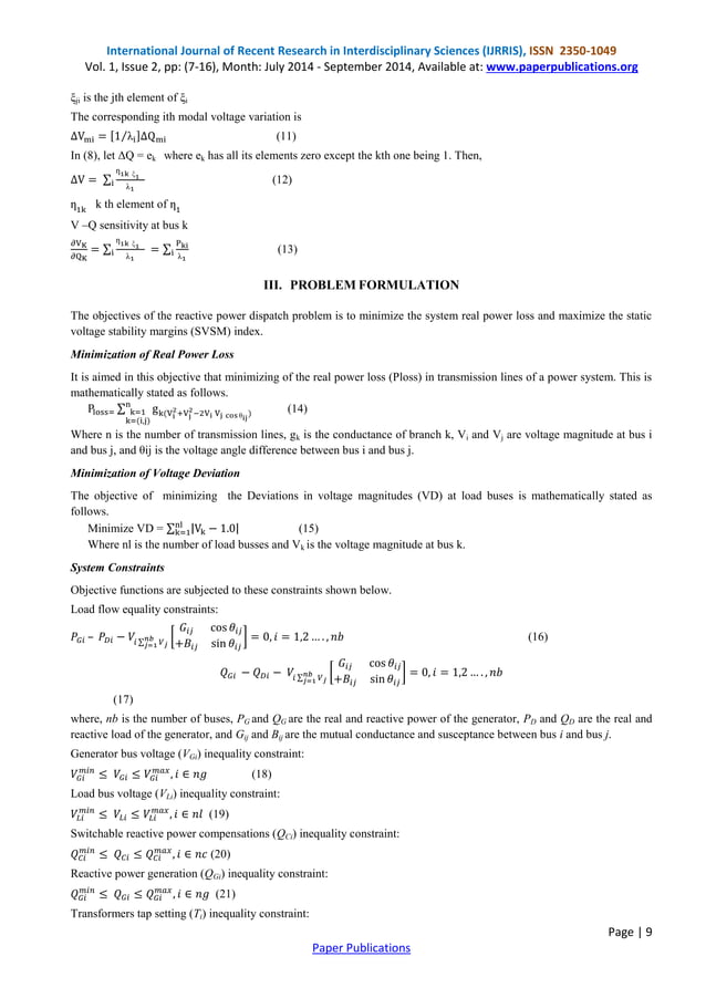 FLOWER POLLINATION ALGORITHM FOR SOLVING OPTIMAL REACTIVE POWER DISPATCH PROBLEM | PDF