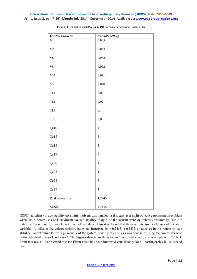 FLOWER POLLINATION ALGORITHM FOR SOLVING OPTIMAL REACTIVE POWER DISPATCH PROBLEM | PDF