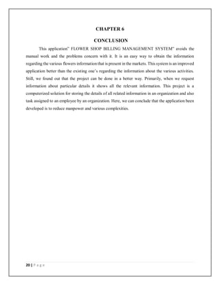 FLOWER SHOP BILLING MANAGEMENT SYSTEM PROJECT REPORT | PDF