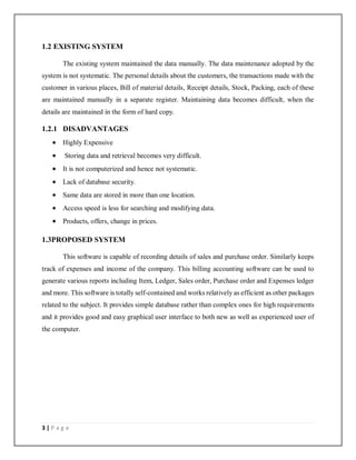 FLOWER SHOP BILLING MANAGEMENT SYSTEM PROJECT REPORT | PDF