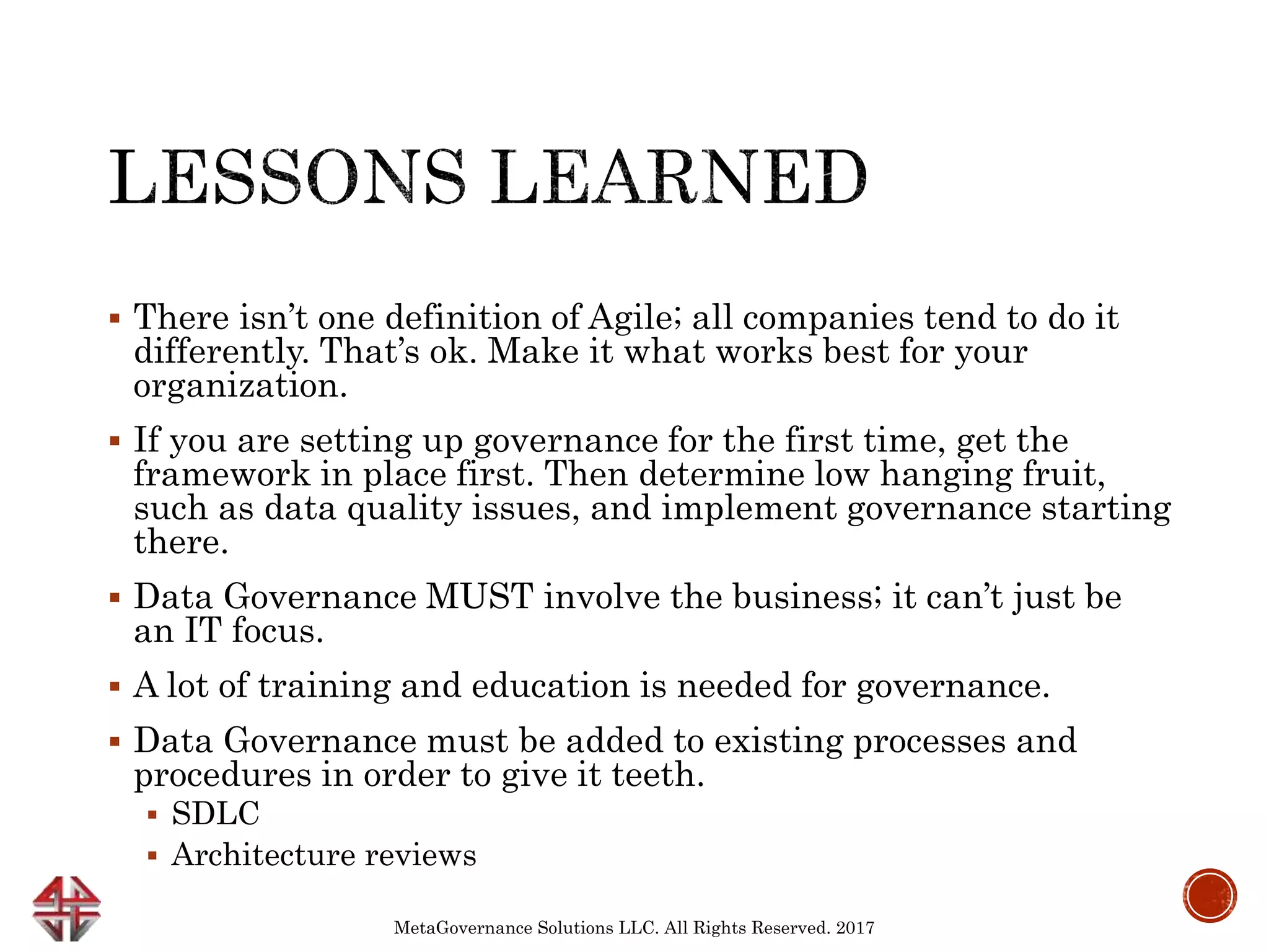 Implementing Agile Data Governance | PPTX