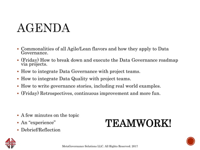 Implementing Agile Data Governance | PPTX | Web Development | Internet