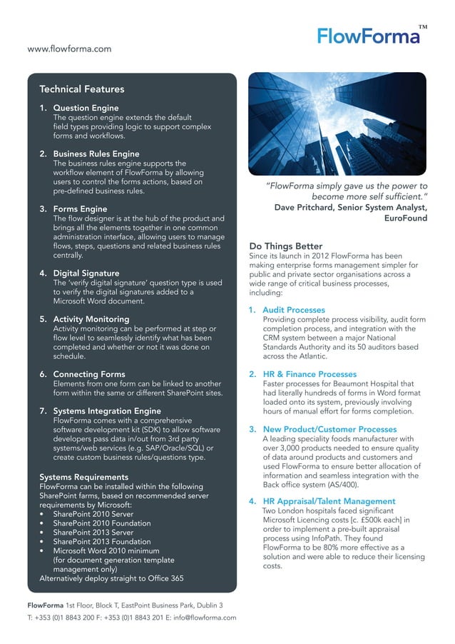 FlowForma Brochure | PDF | Computer Software and Applications | Computing