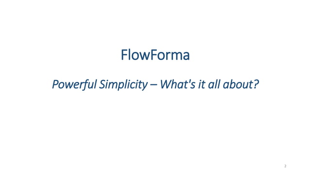 Flow forma overview powerpoint summary | PDF