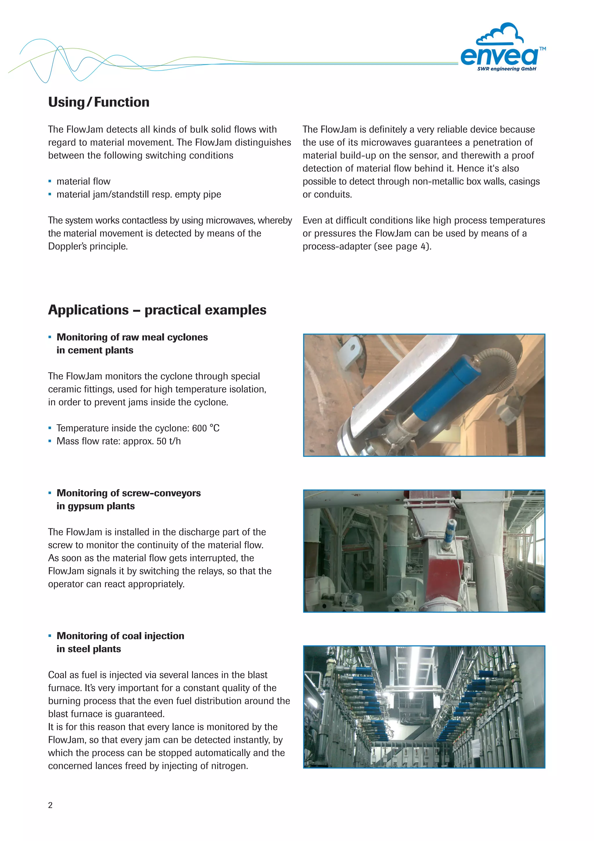 Bulk flow detection solids FLOWJAM | PDF