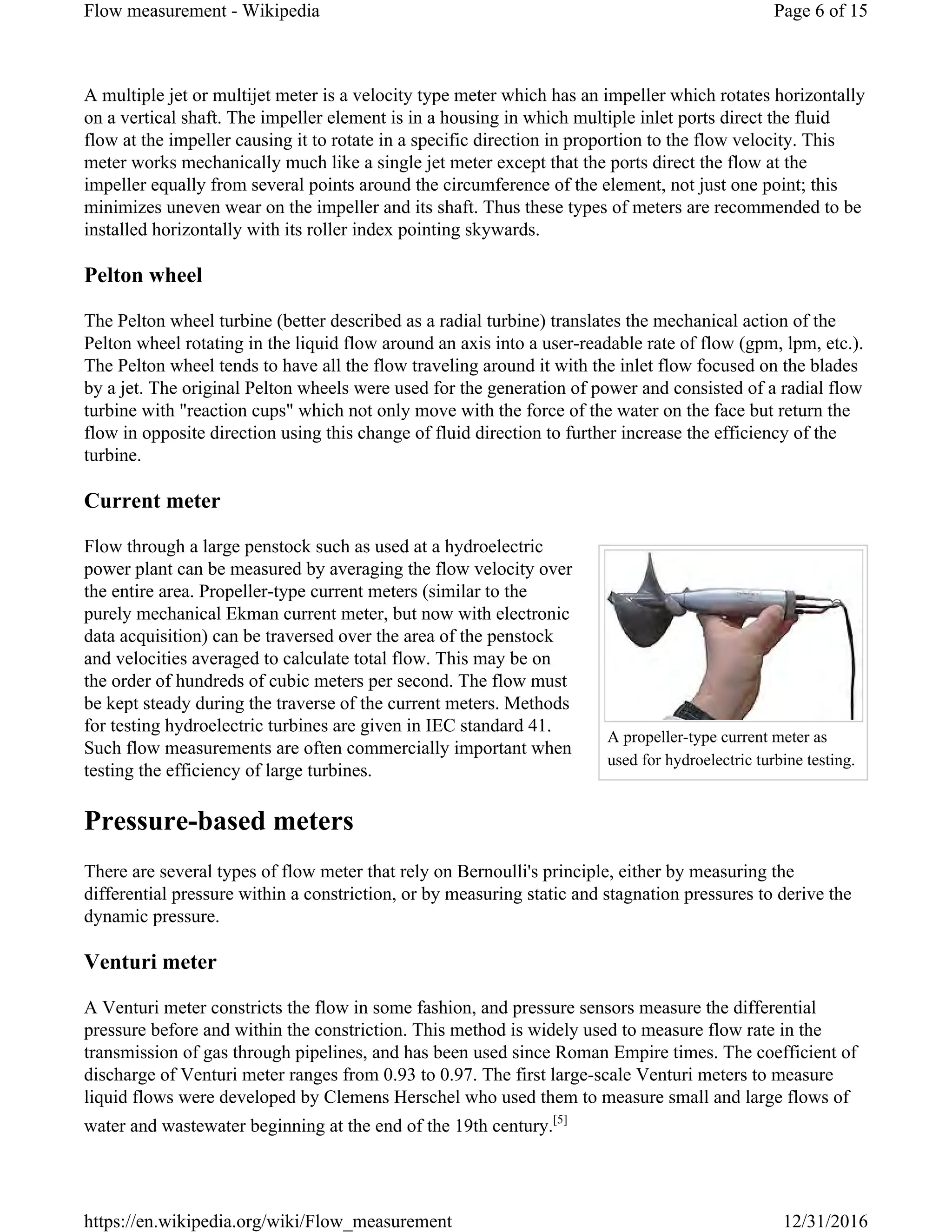 Flow Measurement-water engineering students | PDF