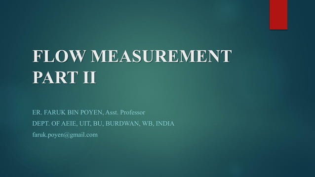 Flow measurement part II | PDF
