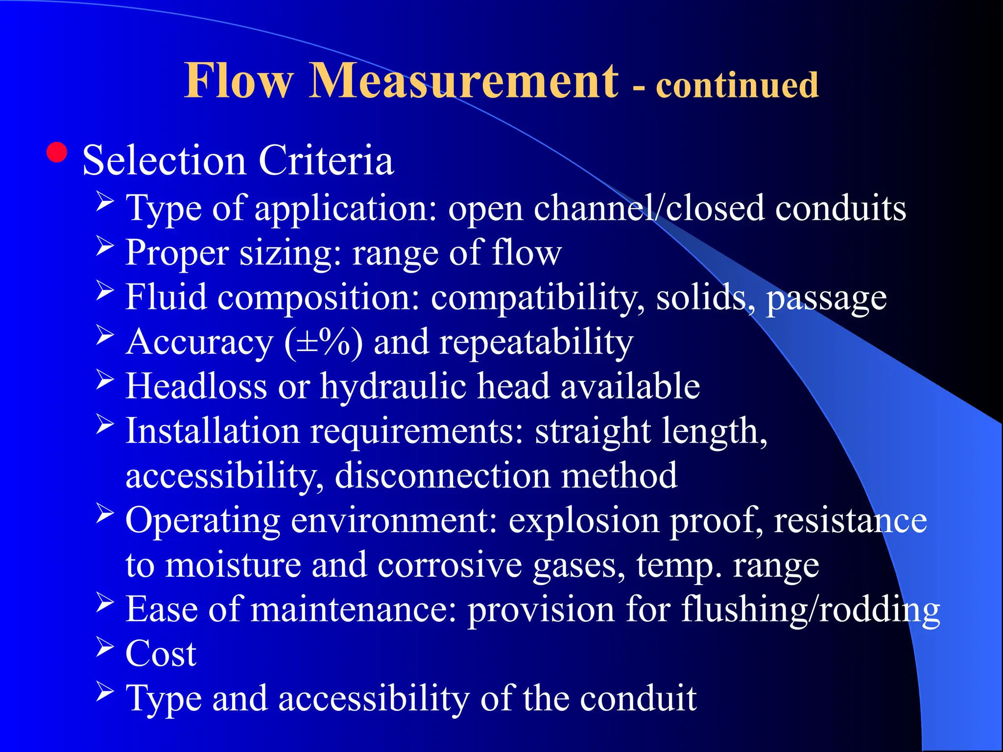 Flow Measurement chapter in metrology .ppt