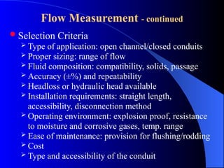 Flow Measurement chapter in metrology .ppt
