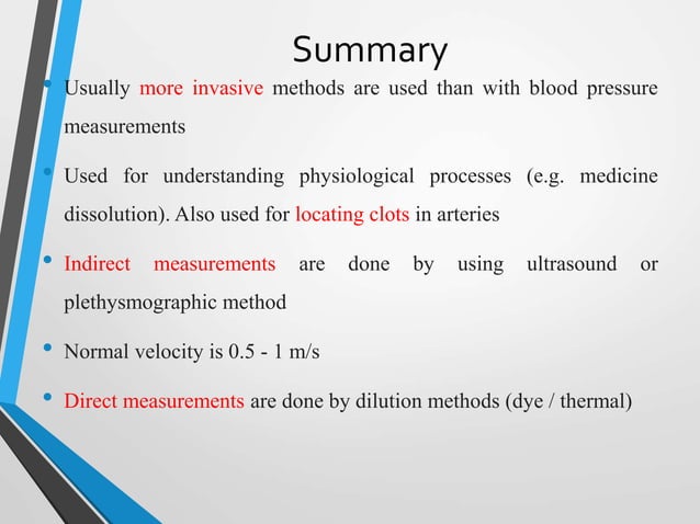 Flow measurement in Blood flow | PPTX