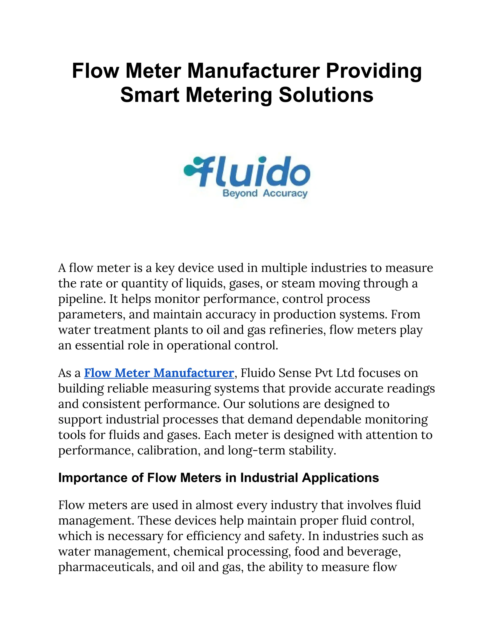 Flow Meter Manufacturer Providing Smart Metering Solutions.docx