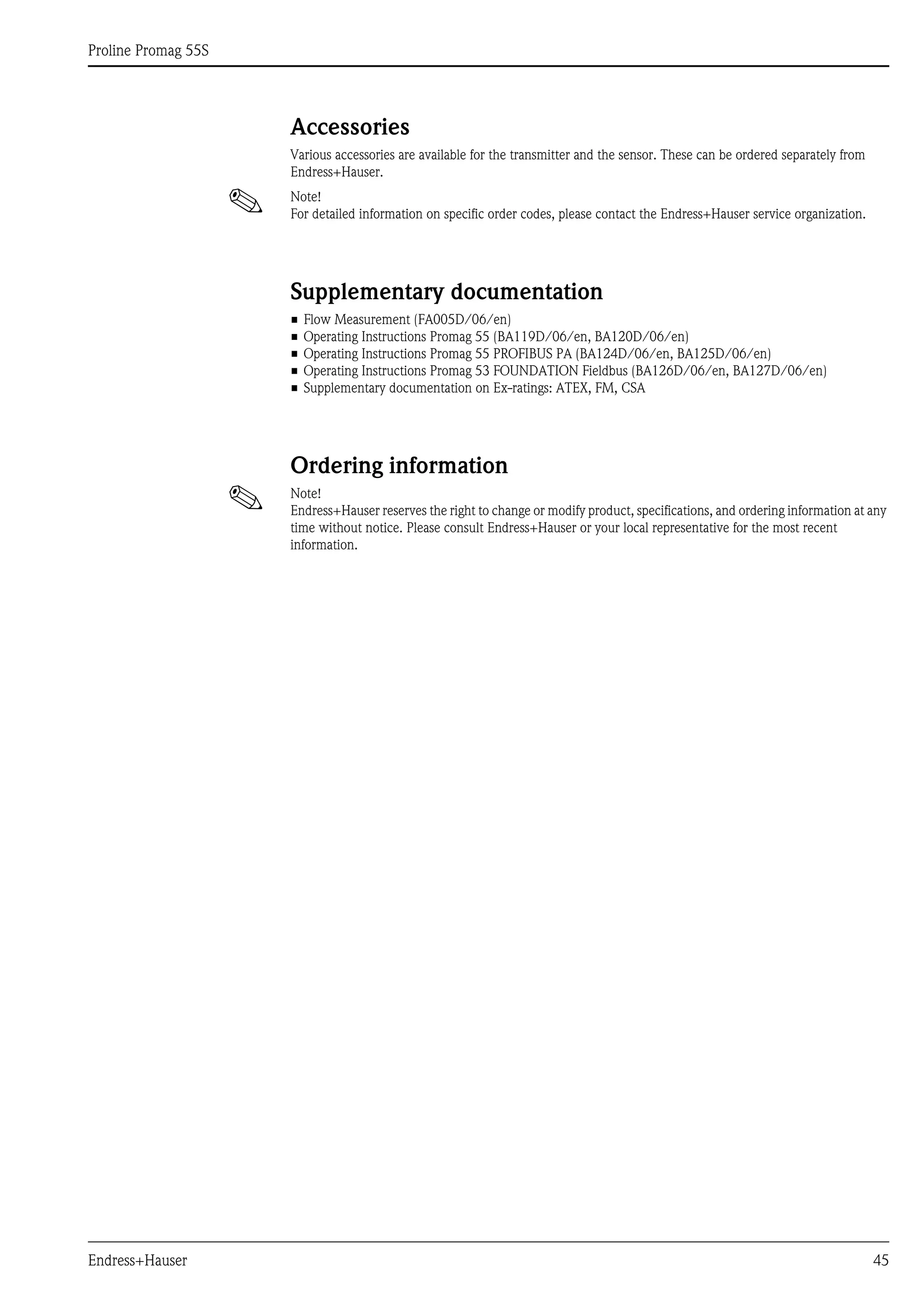 Flowmeter Promag 55S-Electromagnetic-Endress Hauser | PDF