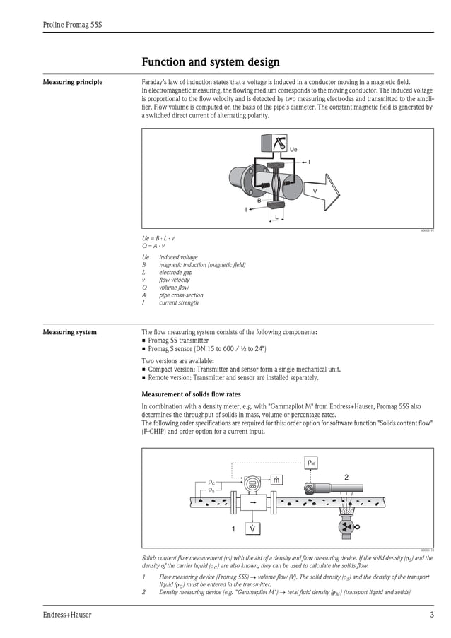 Flowmeter Promag 55S-Electromagnetic-Endress Hauser | PDF